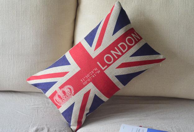 Linen Cotton Pillowcase British Flag Pillow Cushions on Luulla