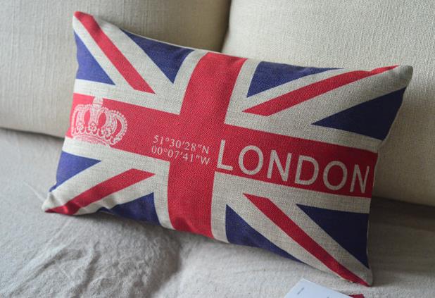 Linen Cotton Pillowcase British Flag Pillow Cushions on Luulla