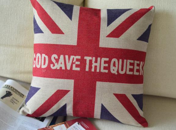 Linen Cotton Pillowcase British Flag Pillow Cushions on Luulla