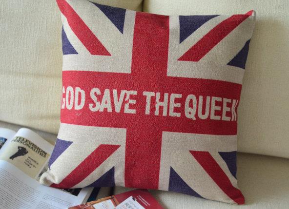 Linen Cotton Pillowcase British Flag Pillow Cushions on Luulla